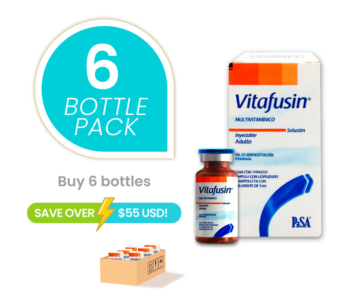 6 pack Multivitamins Intravenous MORE THAN 12 VITAMINS AND MINERALS IN ...